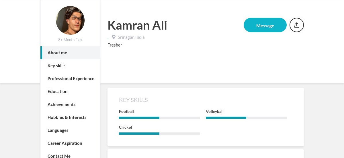 Kamran Ali Online Resume | CraftmyCV
