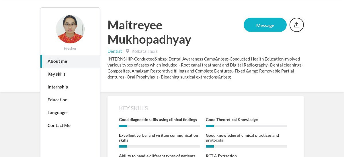 Maitreyee Mukhopadhyay Online Resume | CraftmyCV