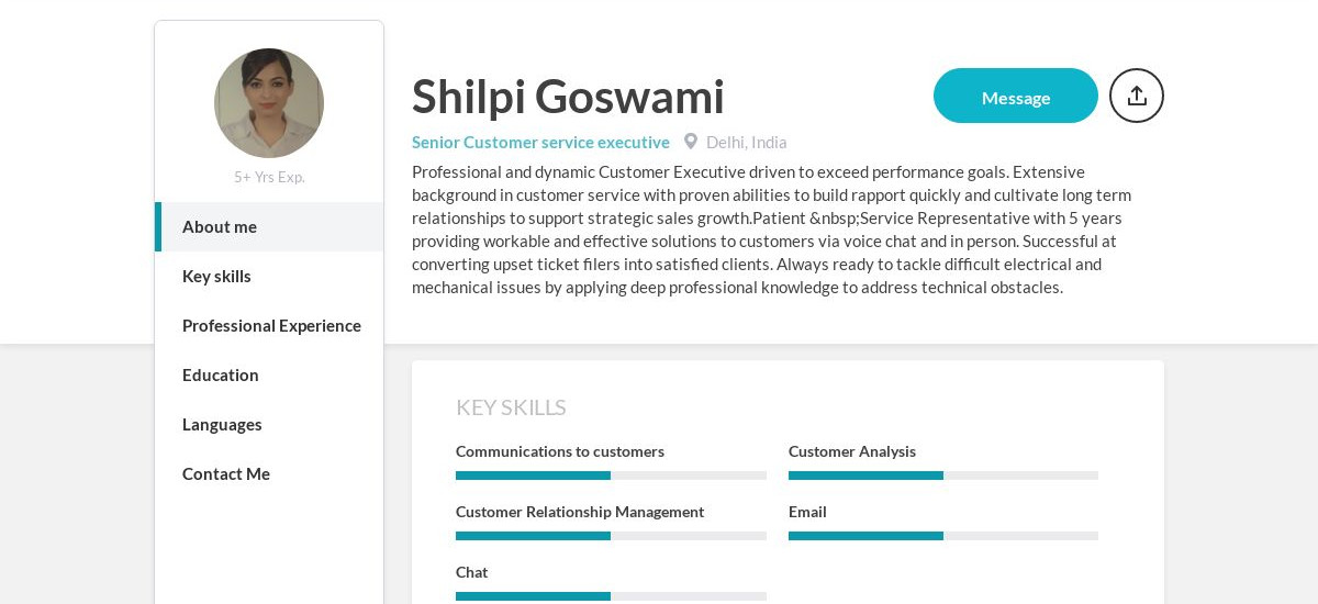 Shilpi Goswami Online Resume | CraftmyCV