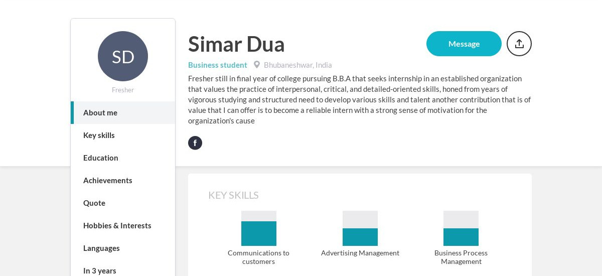Simar Dua Online Resume | CraftmyCV