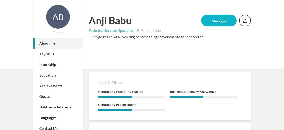 Anji Babu Online Resume | CraftmyCV