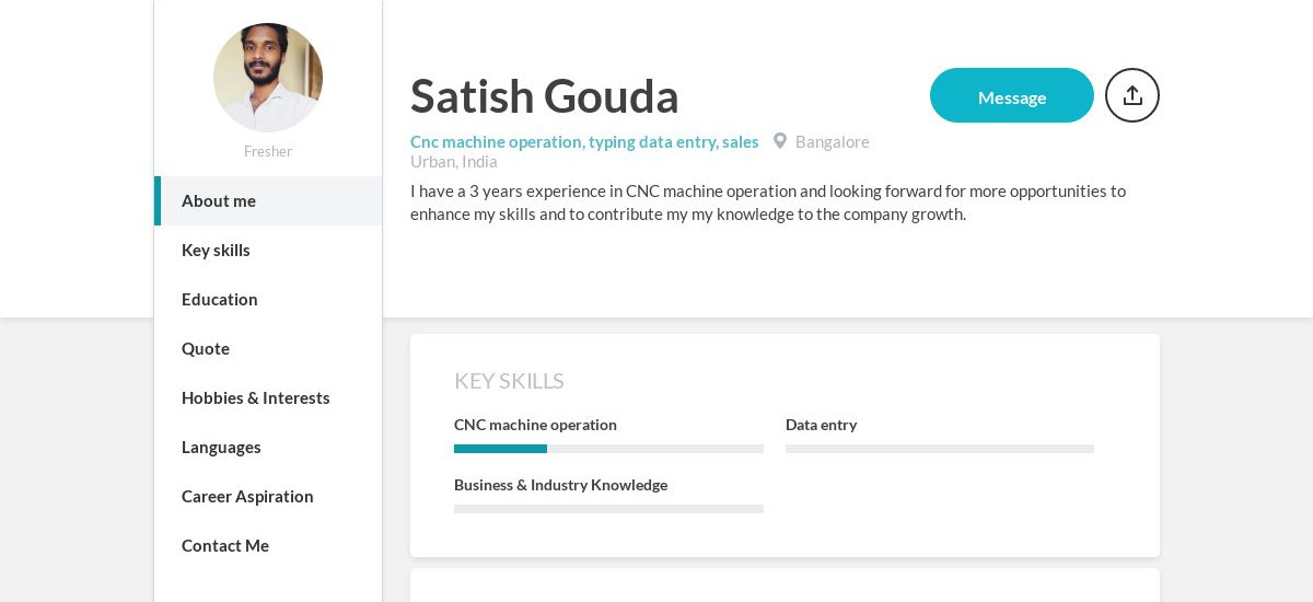 Satish Gouda Online Resume | CraftmyCV