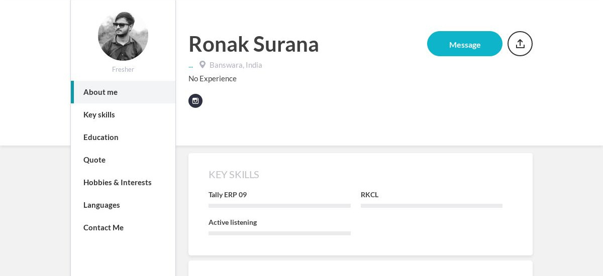 Ronak Surana Online Resume | CraftmyCV