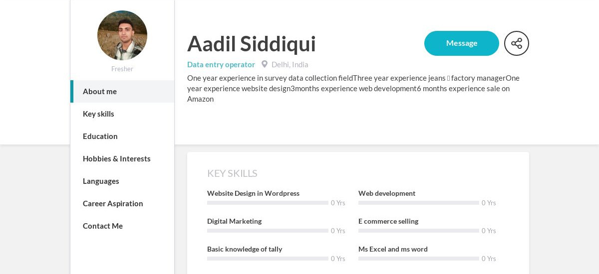 Aadil Siddiqui Online Resume | CraftmyCV