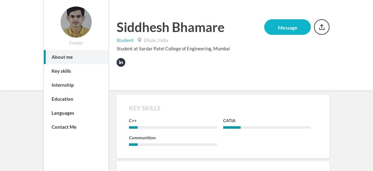 Siddhesh Bhamare Online Resume | CraftmyCV