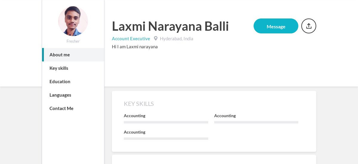 Laxmi Narayana Balli Online Resume | CraftmyCV