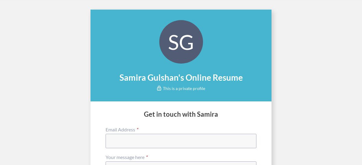 Samira Gulshan Online Resume | CraftmyCV