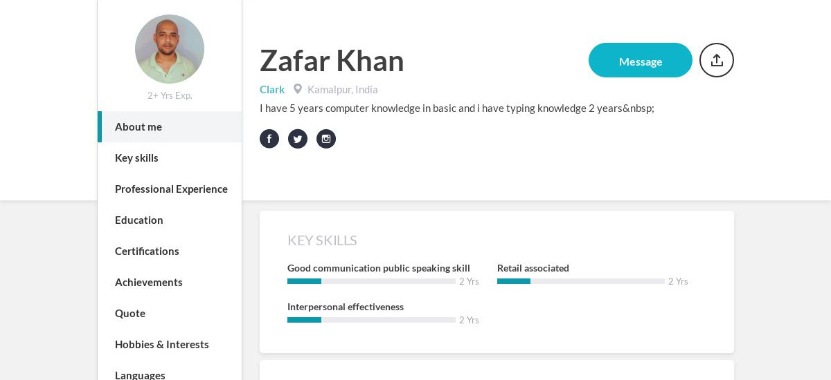 Zafar Khan Online Resume | CraftmyCV