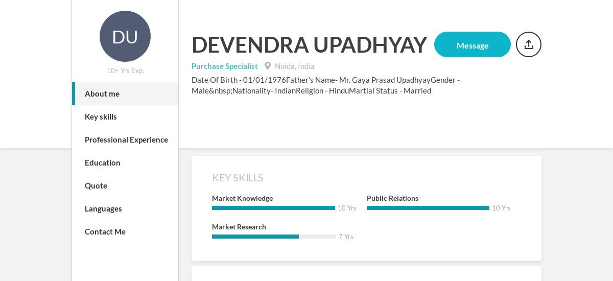 DEVENDRA UPADHYAY Online Resume | CraftmyCV