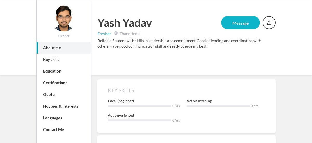 Yash Yadav Online Resume | CraftmyCV