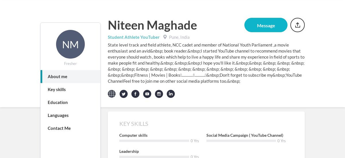 Niteen Maghade Online Resume | CraftmyCV