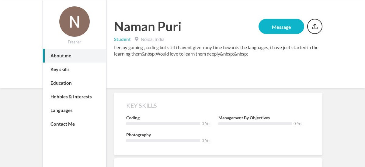 Naman Puri Online Resume | CraftmyCV