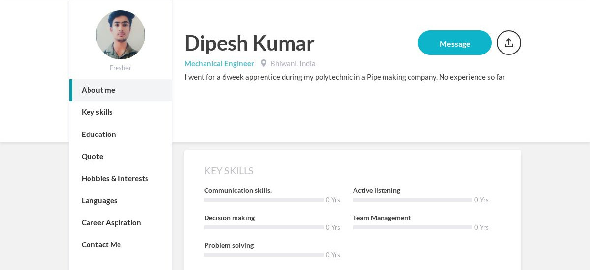 Dipesh Kumar Online Resume | CraftmyCV