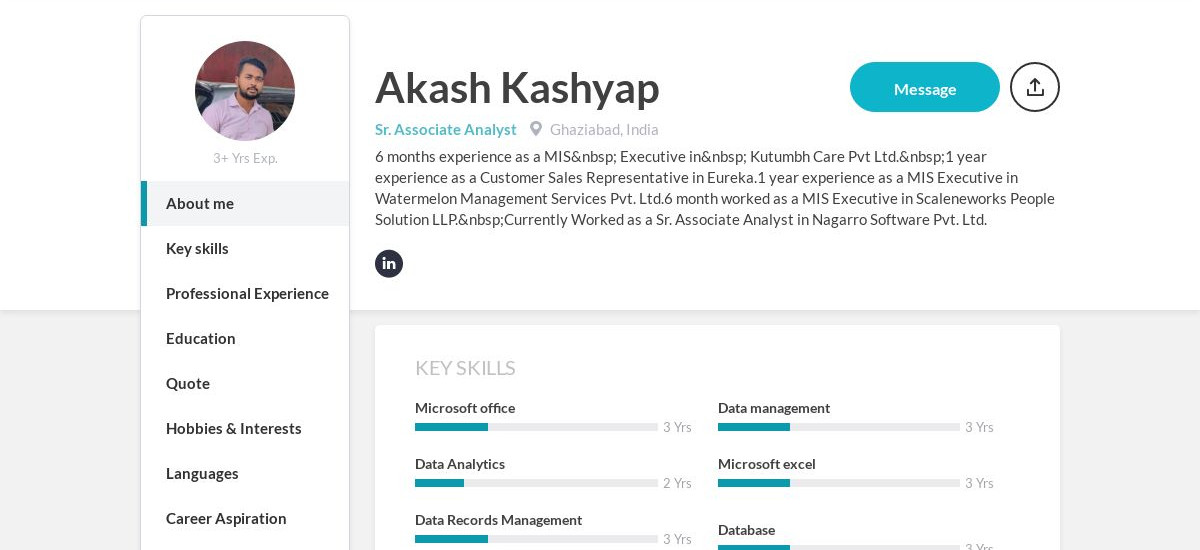 Akash Kashyap Online Resume | CraftmyCV