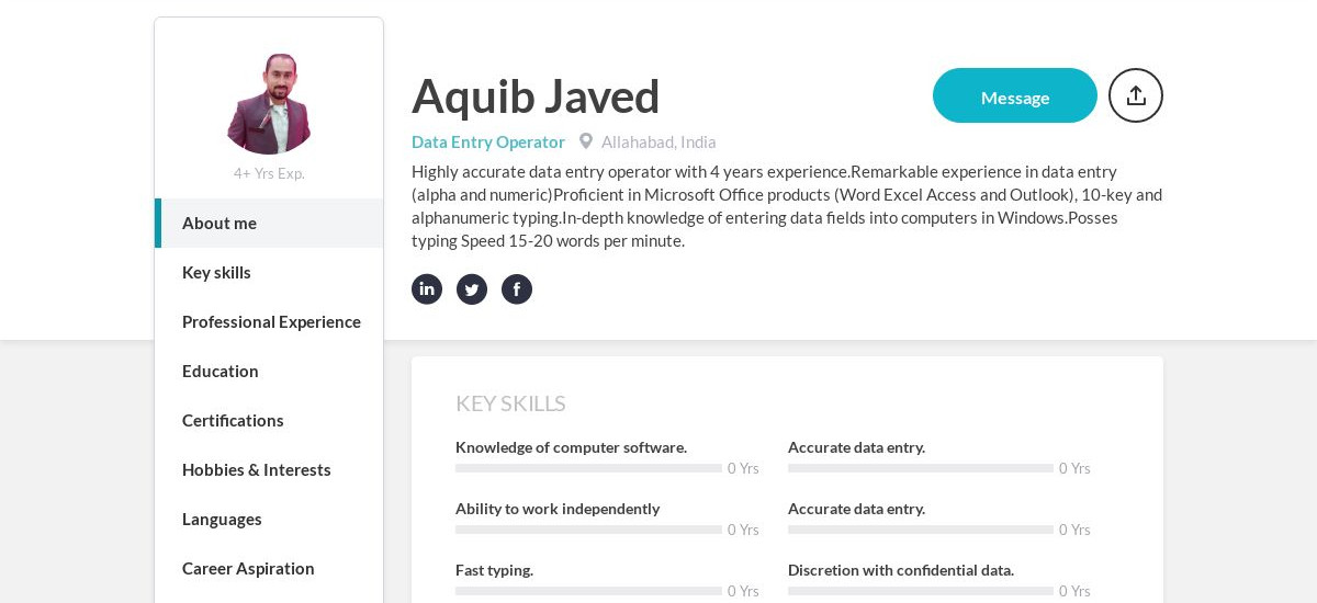 Aquib Javed Online Resume Craftmycv