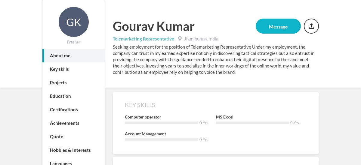 Gourav Kumar Online Resume | CraftmyCV Gourav Kumar Online Resume | CraftmyCV