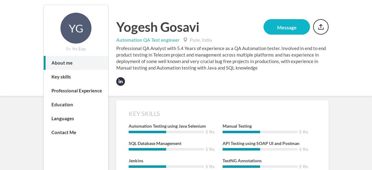 Yogesh Gosavi Online Resume | CraftmyCV