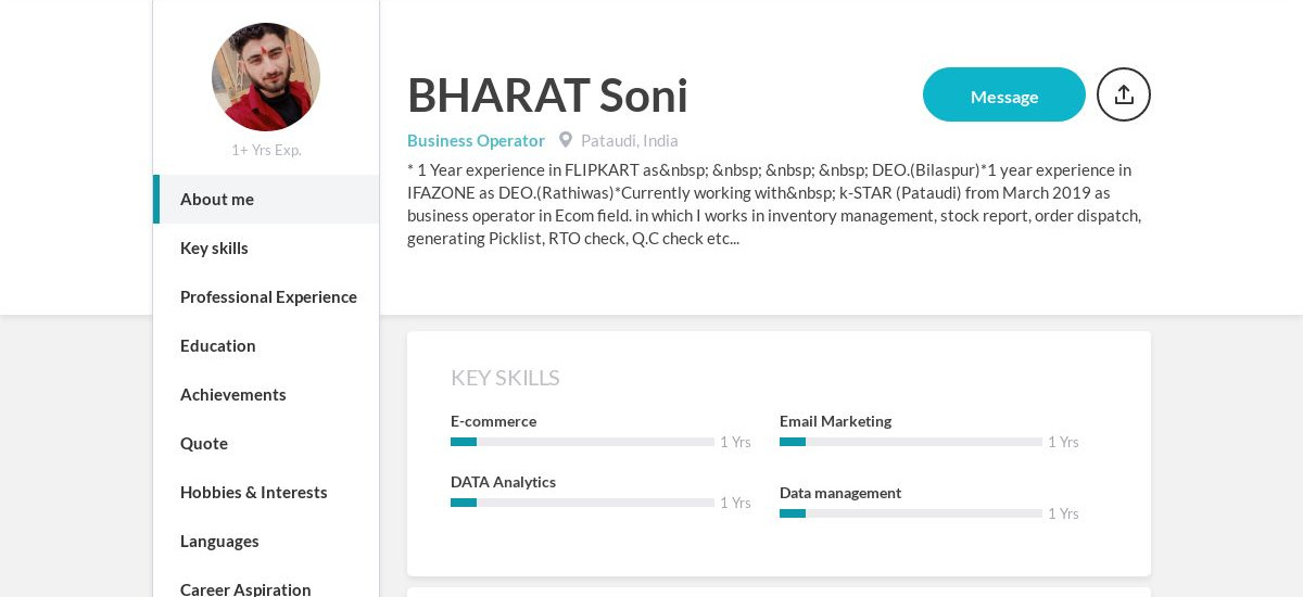 BHARAT Soni Online Resume | CraftmyCV