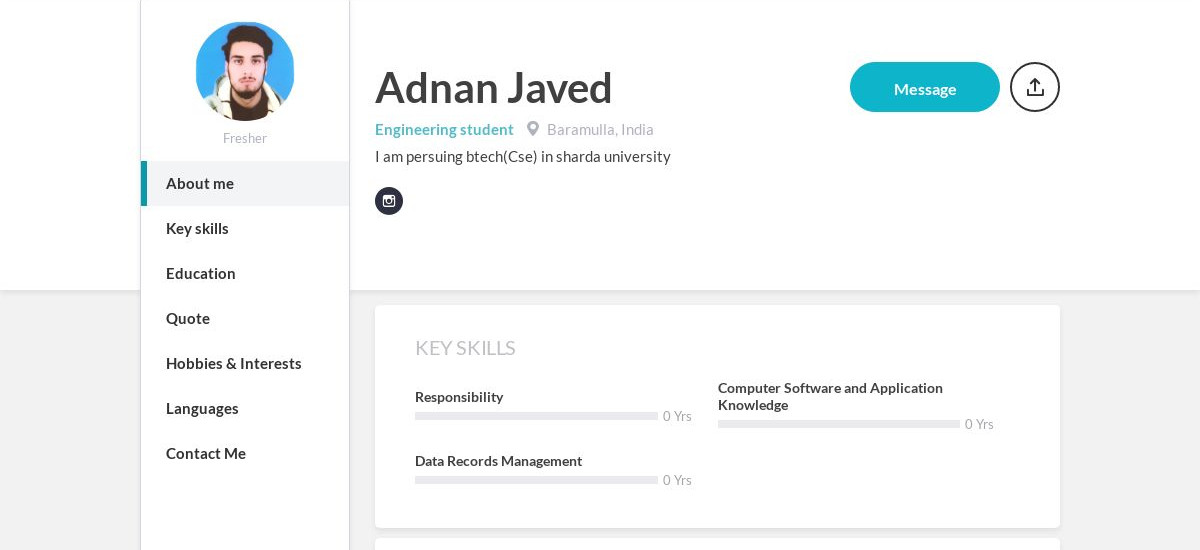 Adnan Javed Online Resume | CraftmyCV
