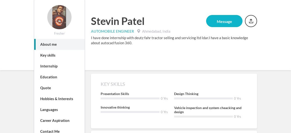 Stevin Patel Online Resume | CraftmyCV