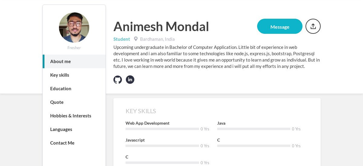 Animesh Mondal Online Resume | CraftmyCV