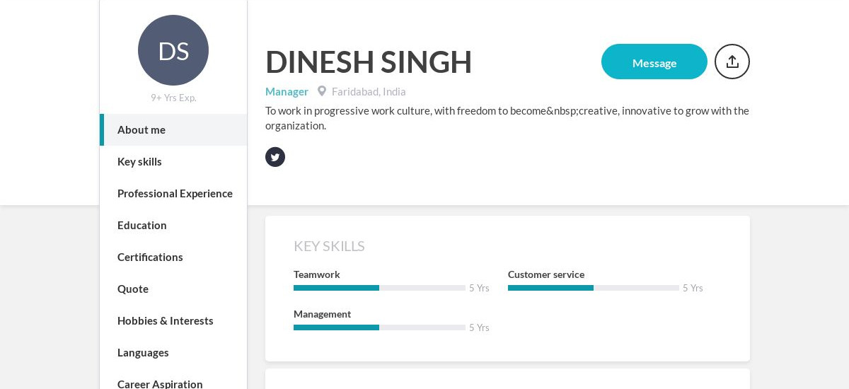 DINESH SINGH Online Resume | CraftmyCV