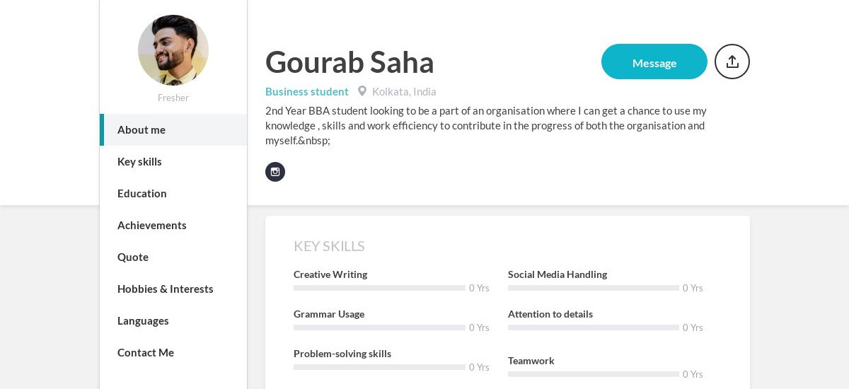 Gourab Saha Online Resume | CraftmyCV