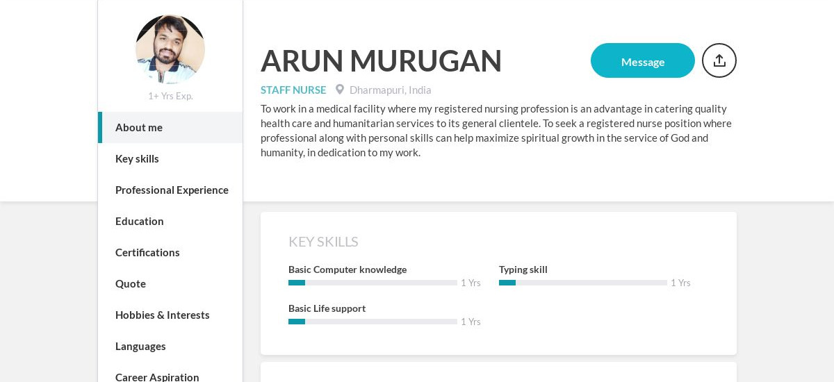 ARUN MURUGAN Online Resume | CraftmyCV ARUN MURUGAN Online Resume | CraftmyCV
