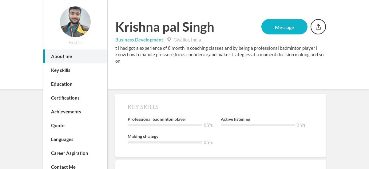 Krishna pal Singh Online Resume | CraftmyCV