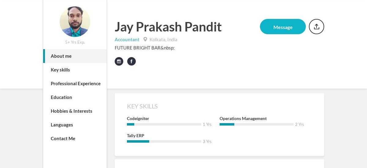 Jay Prakash Pandit Online Resume | CraftmyCV