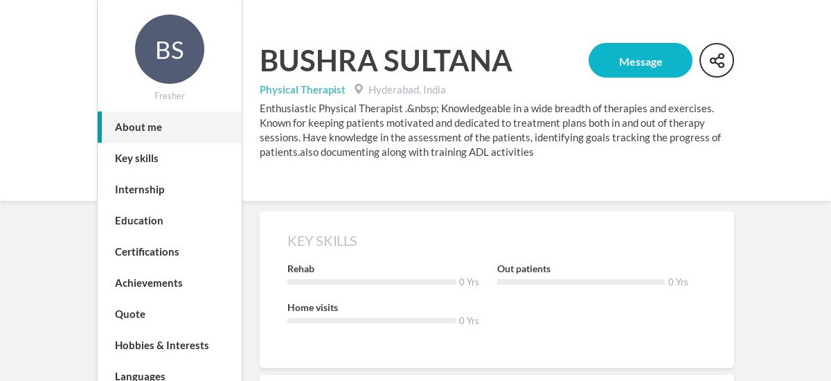 BUSHRA SULTANA Online Resume | CraftmyCV