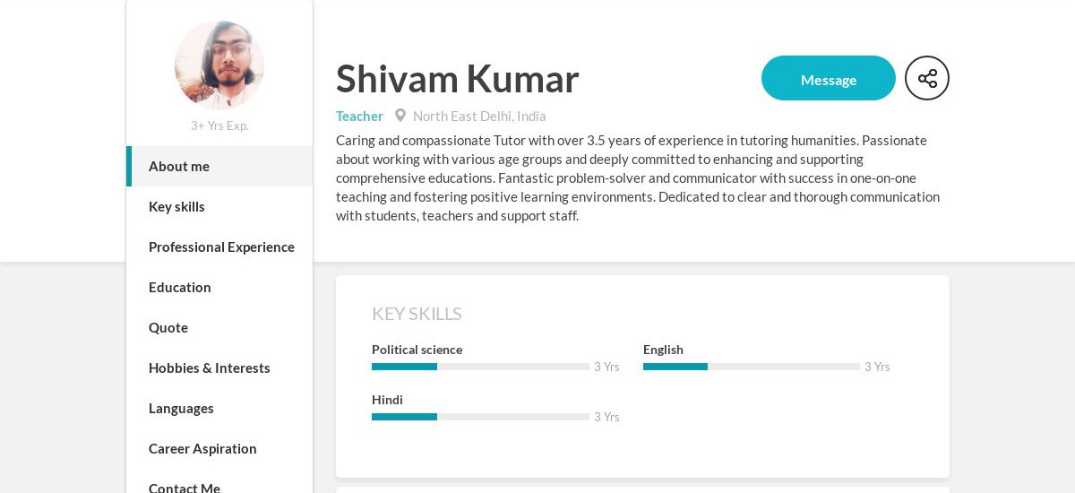 Shivam Kumar Online Resume | CraftmyCV