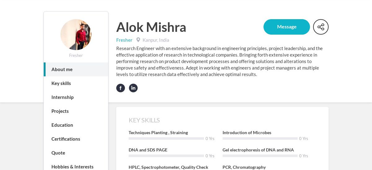 Alok Mishra Online Resume | CraftmyCV