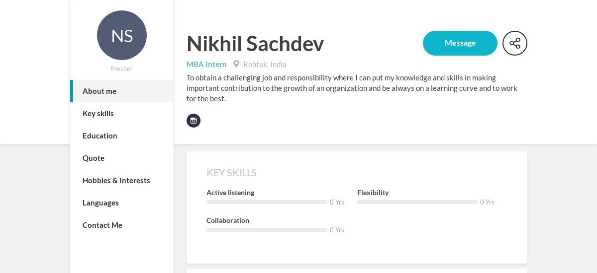Nikhil Sachdev Online Resume | CraftmyCV