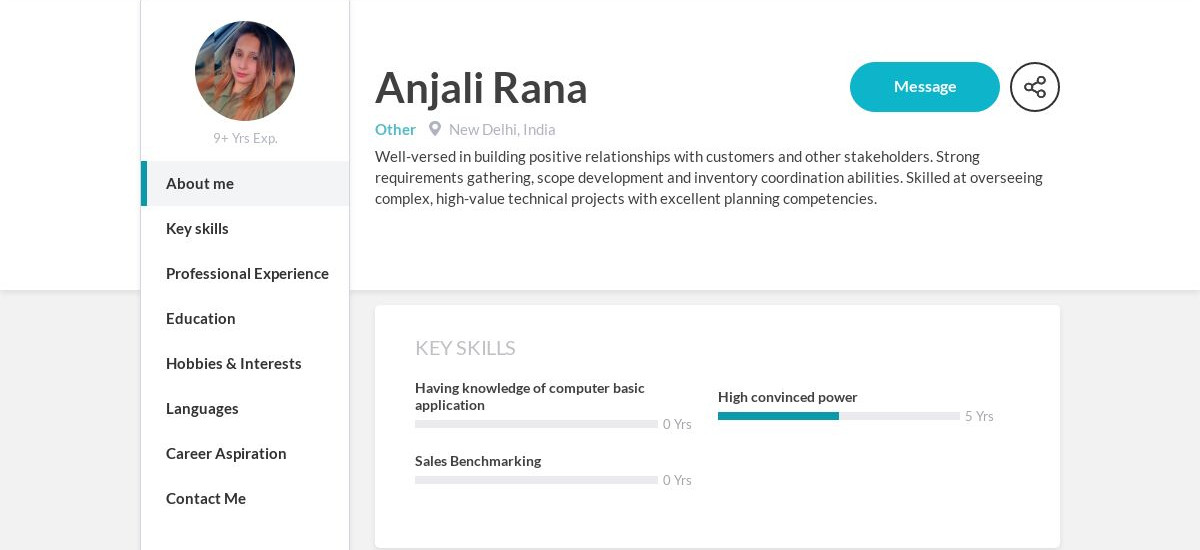 Anjali Rana Online Resume | CraftmyCV
