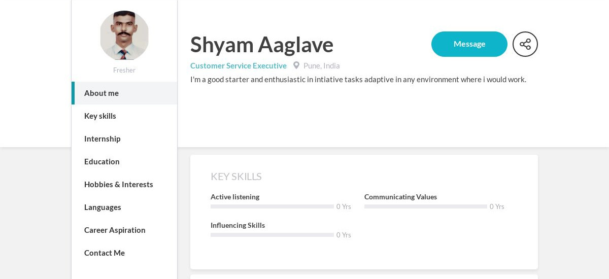 Shyam Aaglave Online Resume | CraftmyCV