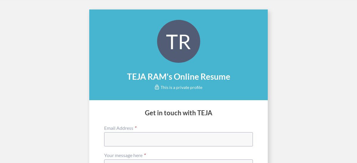 TEJA RAM Online Resume | CraftmyCV