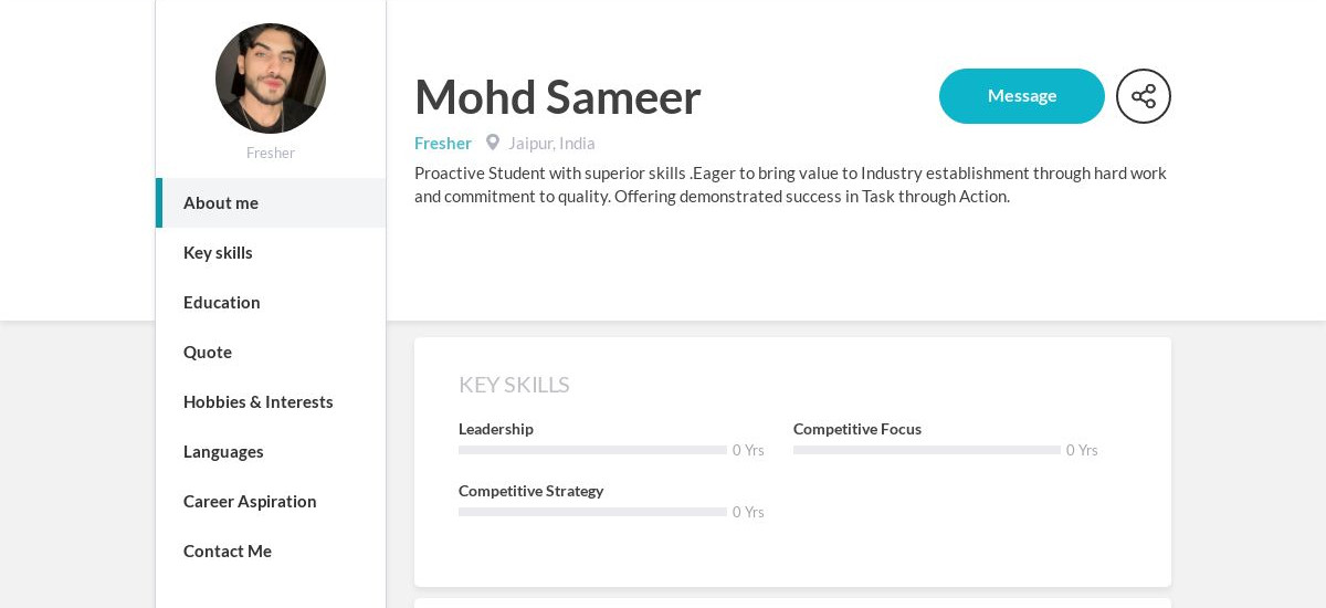 Mohd Sameer Online Resume Craftmycv 