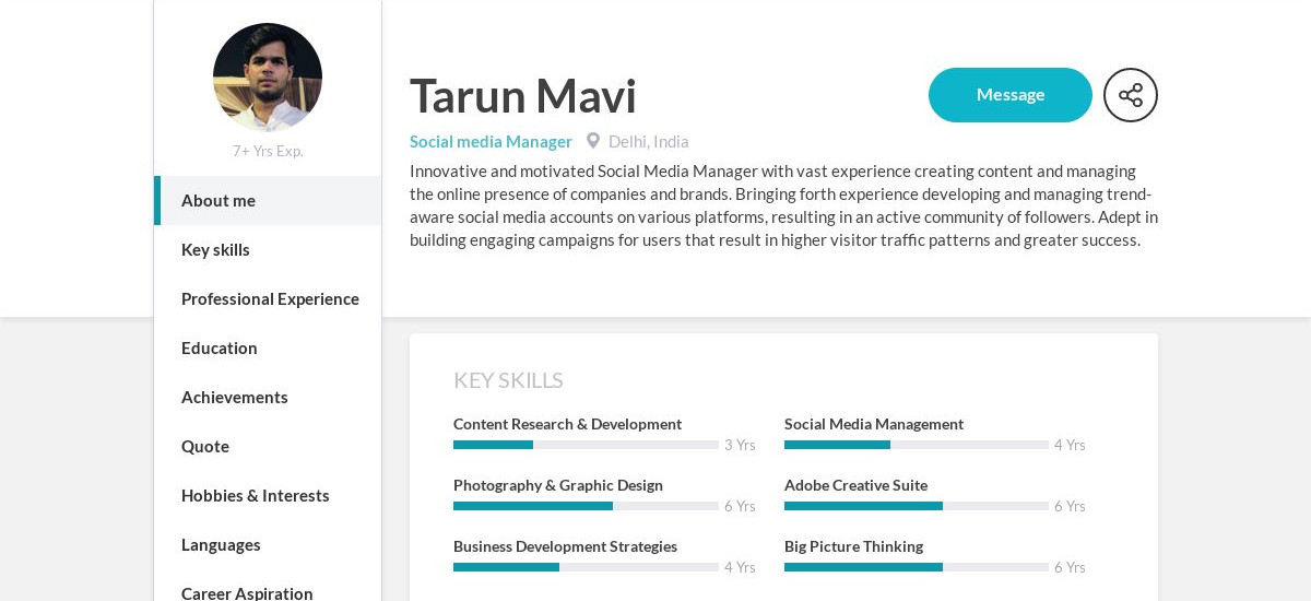Tarun Mavi Online Resume | CraftmyCV