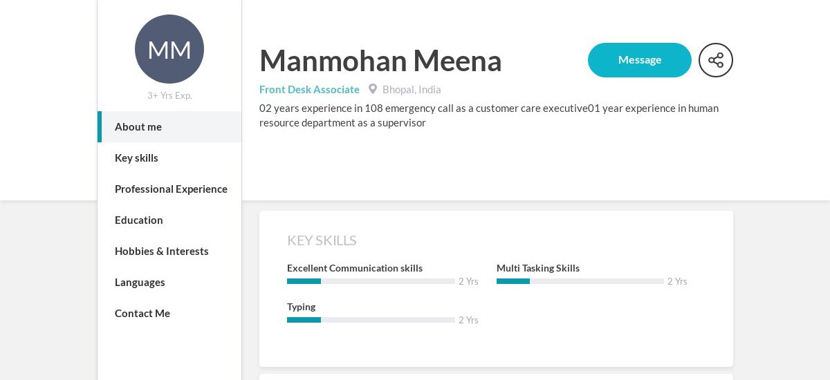Manmohan Meena Online Resume | CraftmyCV