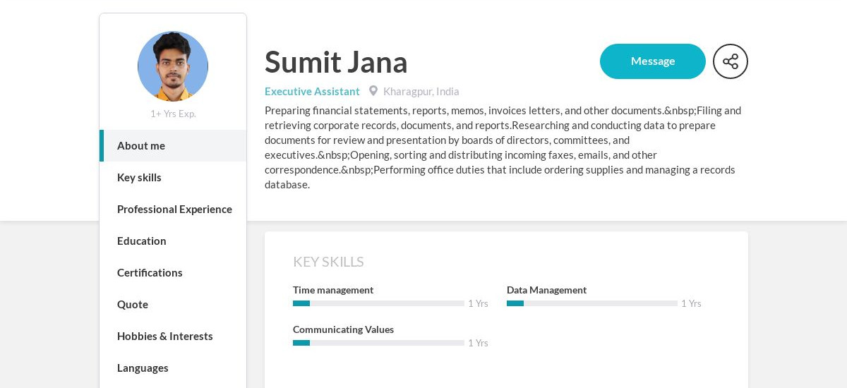 Sumit Jana Online Resume | CraftmyCV