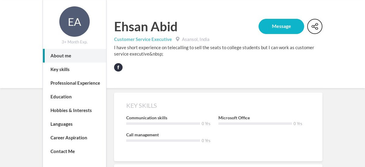 Ehsan Abid Online Resume | CraftmyCV