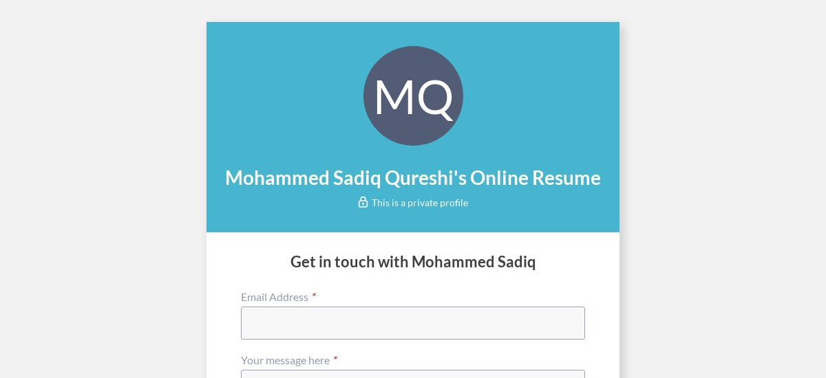 Mohammed Sadiq Qureshi Online Resume | CraftmyCV
