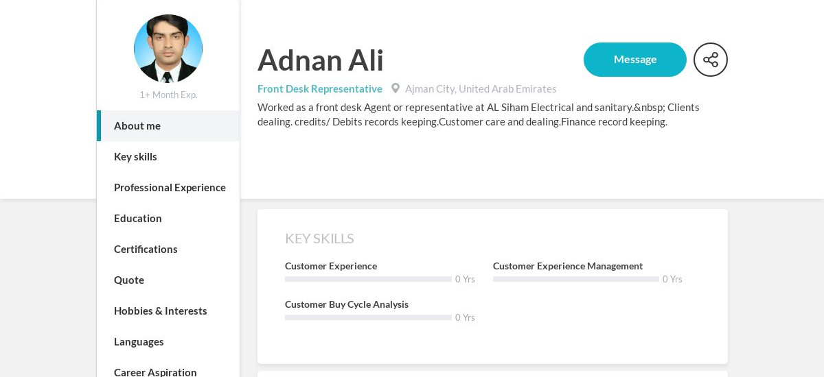 Adnan Ali Online Resume | CraftmyCV