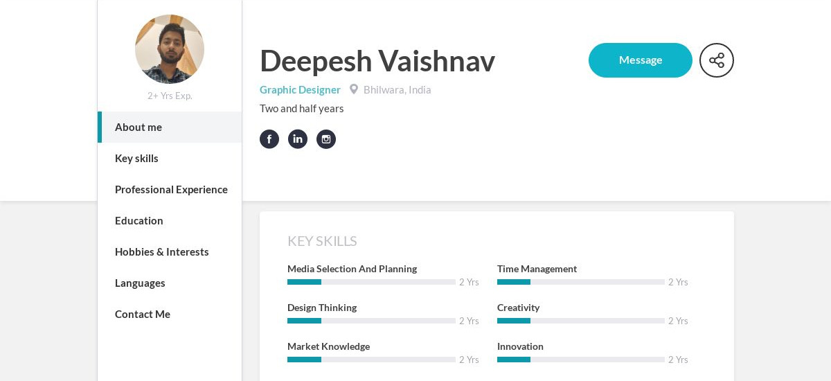 Deepesh Vaishnav Online Resume | CraftmyCV