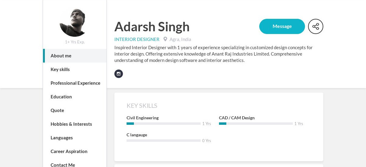 Adarsh Singh Online Resume | CraftmyCV Adarsh Singh Online Resume | CraftmyCV