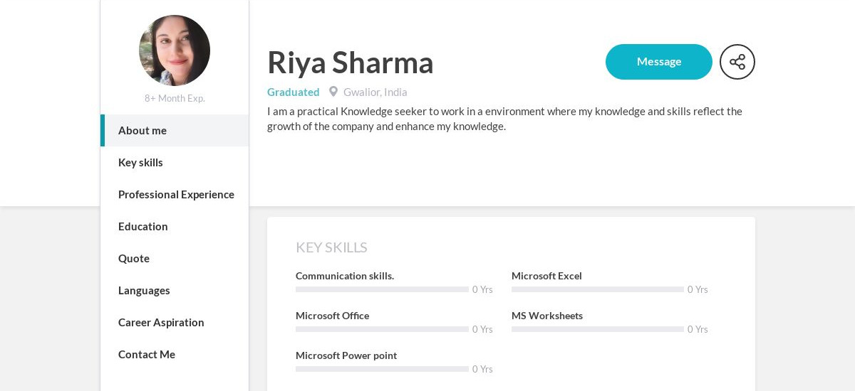 Riya Sharma Online Resume | CraftmyCV