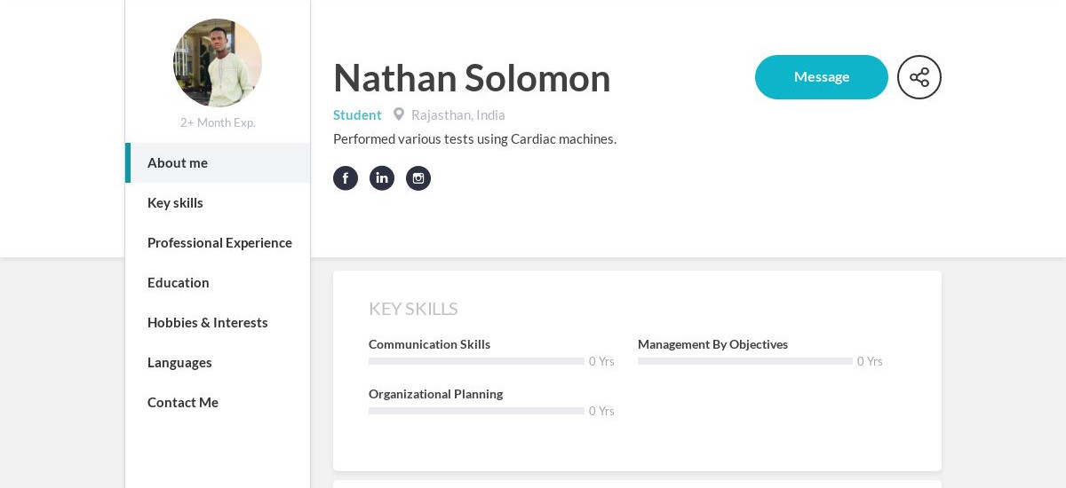 Nathan Solomon Online Resume | CraftmyCV