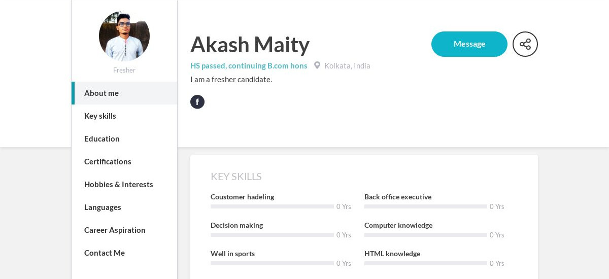 Akash Maity Online Resume | CraftmyCV