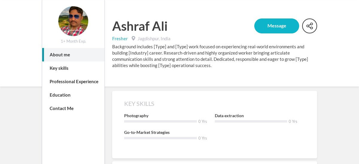 Ashraf Ali Online Resume | CraftmyCV
